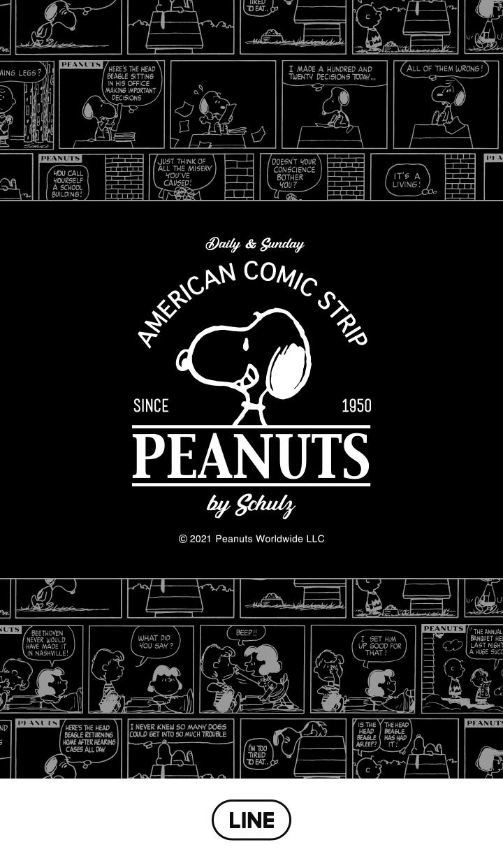 Snoopy Comic Strips (ดำ) ธีมไลน์ ของแท้ 100% ลิขสิทธิ์แท้ ไม่มีวัน ...